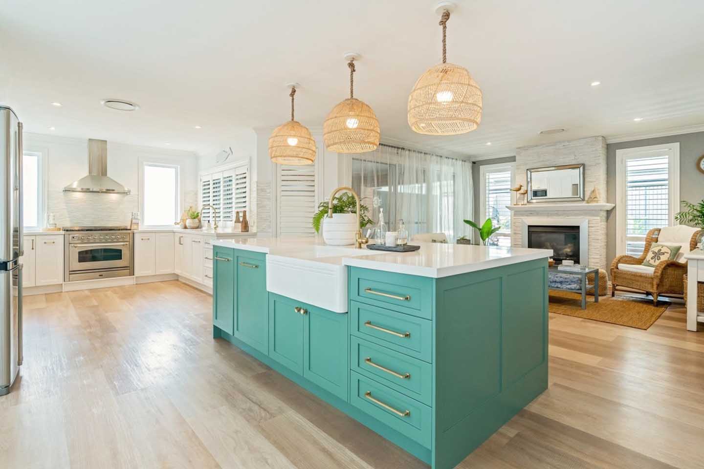 Seafoam Green Hampton, Freshwater - Kellyville Kitchens